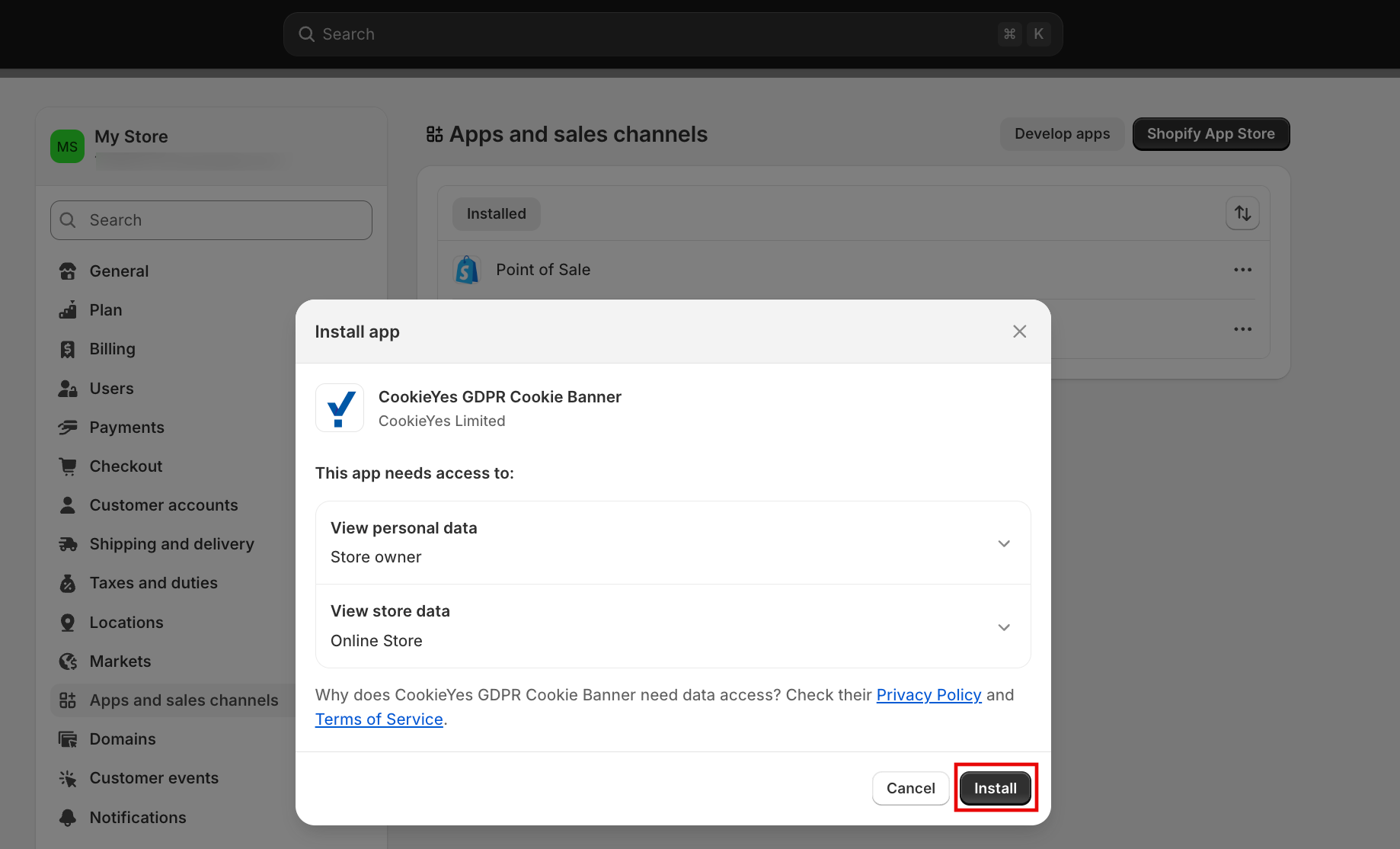 How to Add Cookie Banner on Shopify Website - CookieYes