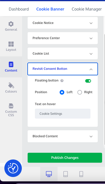 Customization of Cookie Banner - CookieYes WebApp