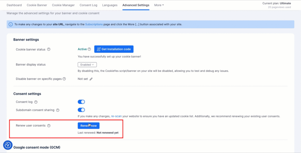 How to Renew User's Cookie Consent Using CookieYes?