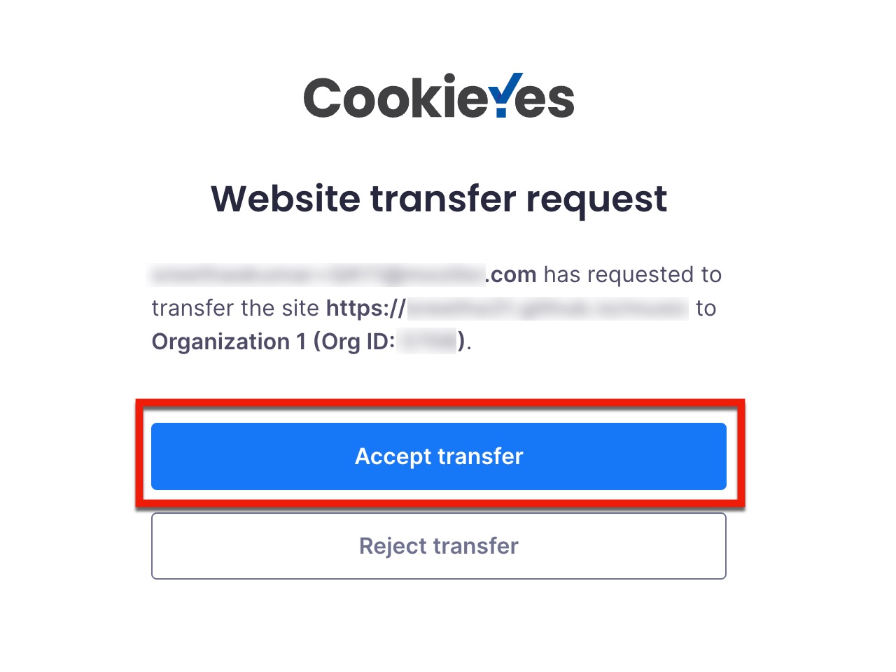 How to Transfer a Site? - CookieYes