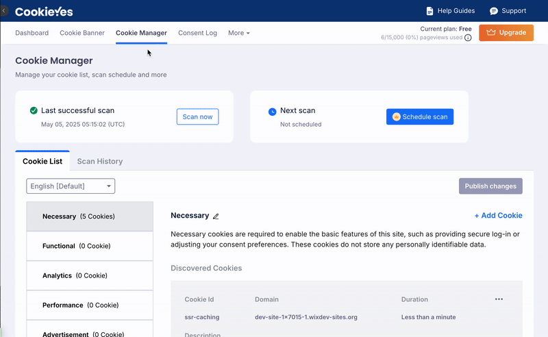 CookieYes vs Usercentrics Wix App Comparison 2025