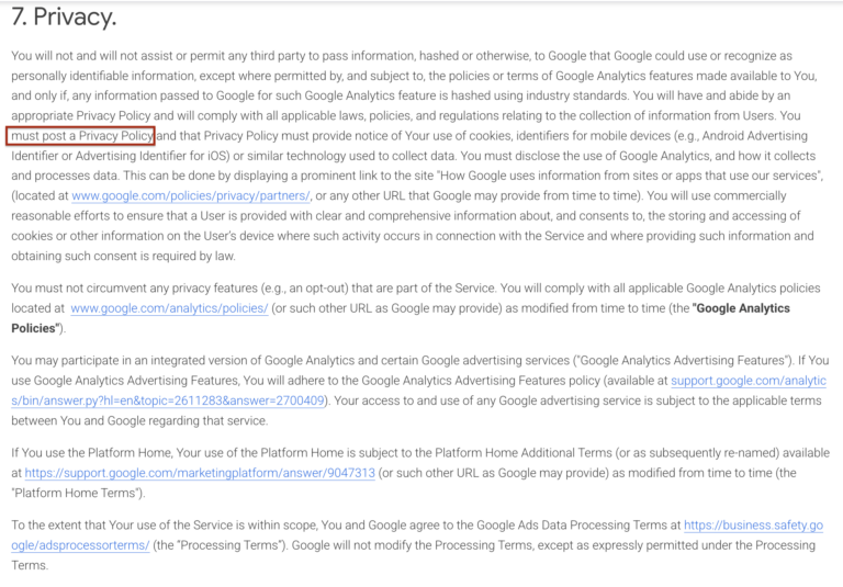 Privacy Policy for Google Analytics Users: Free Template and Examples ...